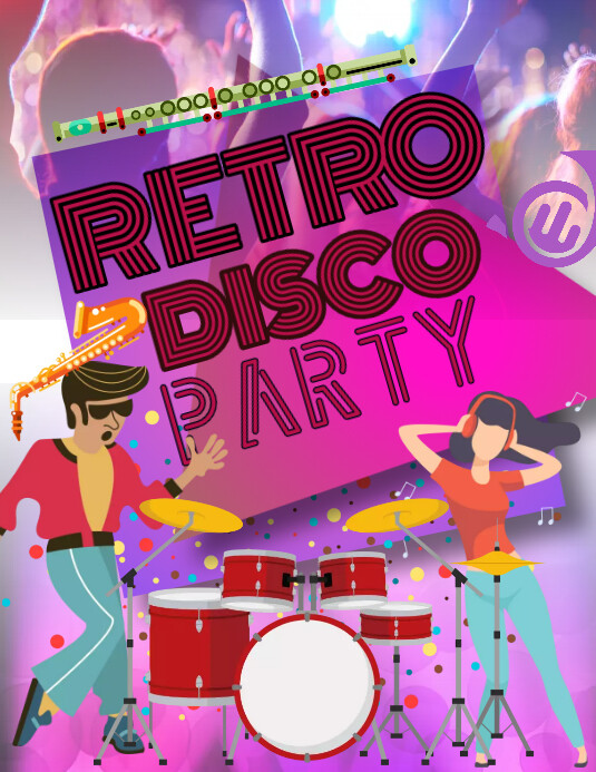 Modèle Retro disco party flyer template | PosterMyWall