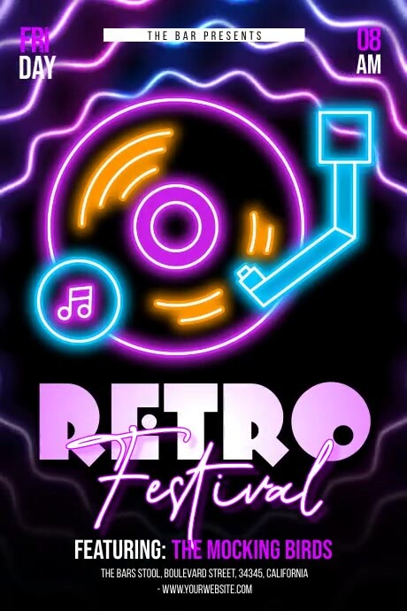 Retro Festival Templat | PosterMyWall