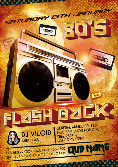 Retro Flashback 80's Party Template | PosterMyWall
