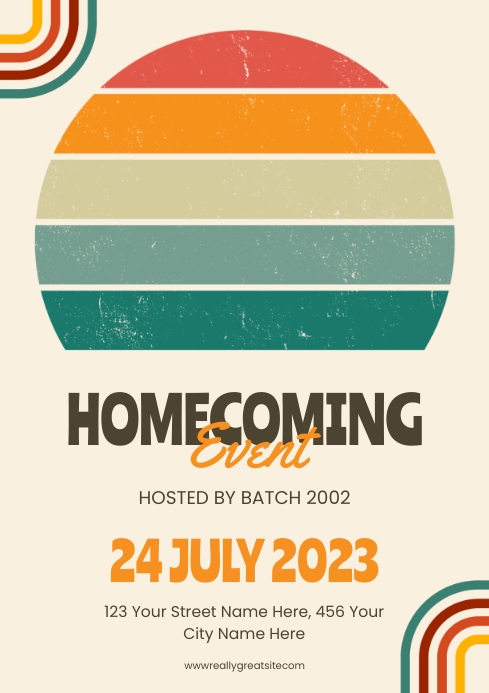 Retro Homecoming Event Invitation Flyer Template | PosterMyWall