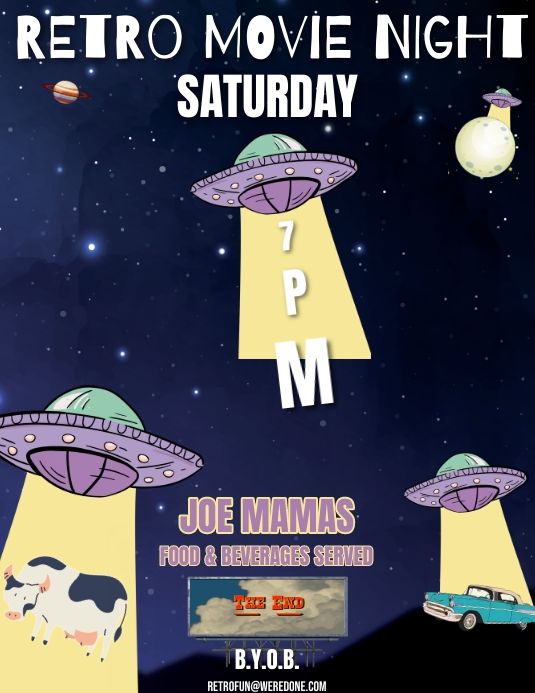 RETRO MOVIE NIGHT INVITATION Template | PosterMyWall