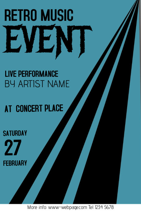 retro music event flyer Template | PosterMyWall