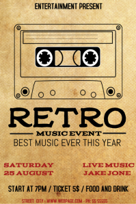 vintage retro concert event poster template | PosterMyWall