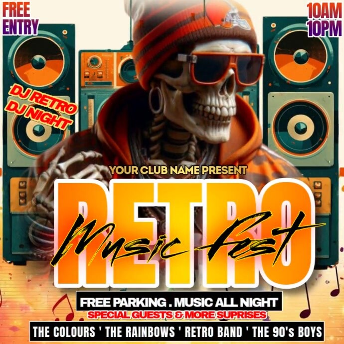 Retro Music Fest Template | PosterMyWall