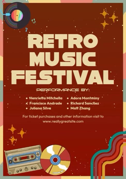 RETRO MUSIC FESTIVAL Template | PosterMyWall