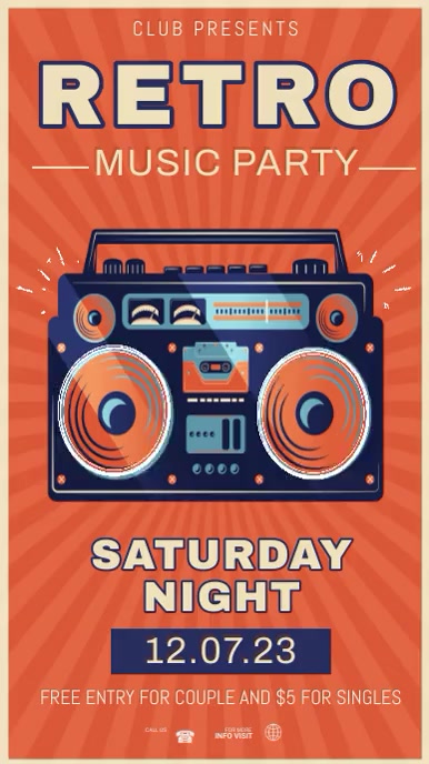 retro music Instagram story Templat | PosterMyWall