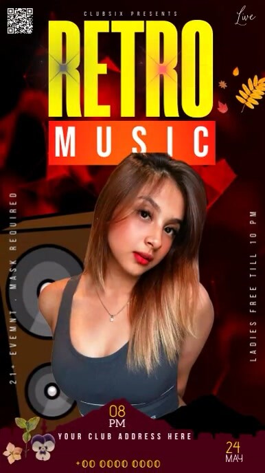 retro music Night Party Template | PosterMyWall