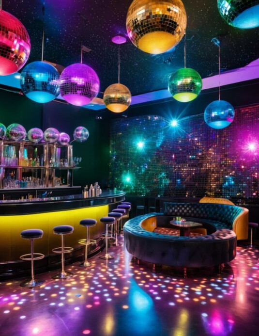Copy of Retro Neon Disco Lounge | PosterMyWall