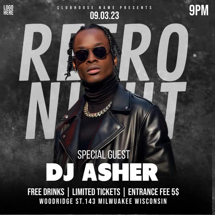 Retro Night Club Templat | PosterMyWall