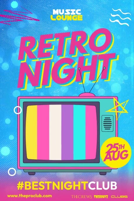 Modèle Retro Night Club | PosterMyWall