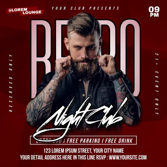 Plantilla de Retro Night Club | PosterMyWall