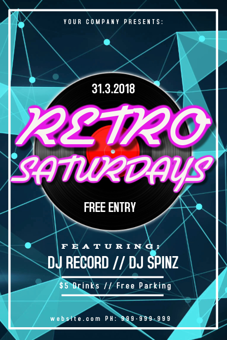 Retro Night Club Event Poster Template | PosterMyWall