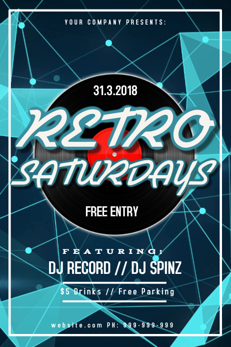 Retro Night Club Poster Template | PosterMyWall