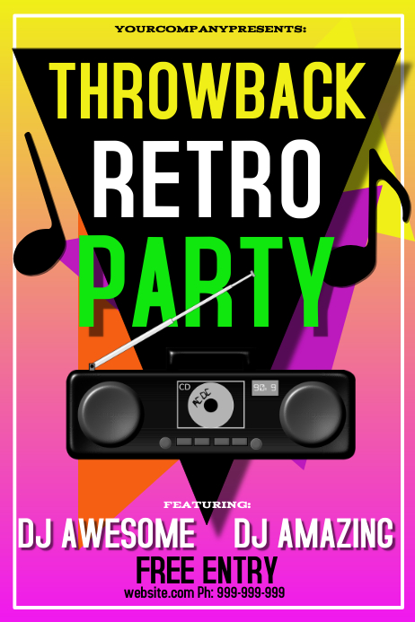 Retro Night Club Poster Template | PosterMyWall
