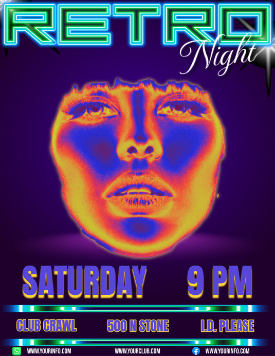 Plantilla de RETRO NIGHT | PosterMyWall