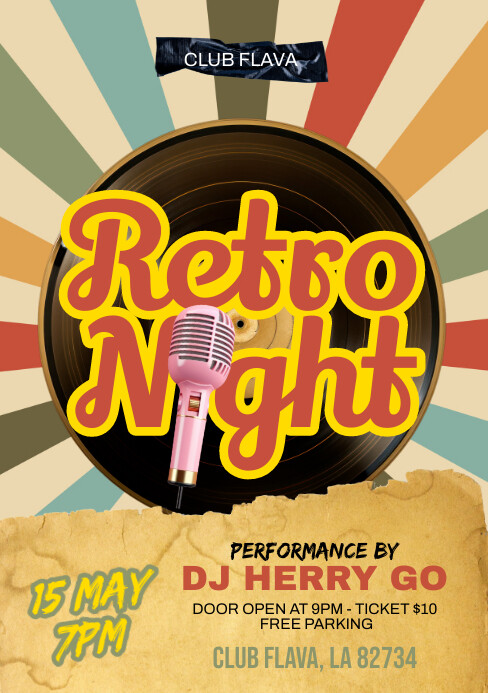 Copy of Retro Night Flyer | PosterMyWall