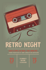 retro night poster template landscape | PosterMyWall