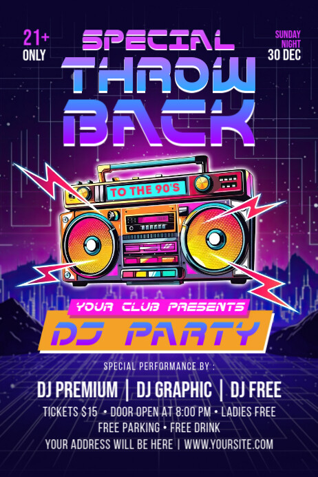Copy of Retro Night Music Party Template | PosterMyWall