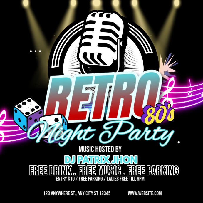 retro night party Template | PosterMyWall