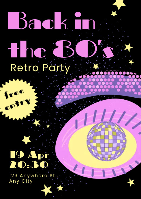Retro Night Party Template | PosterMyWall
