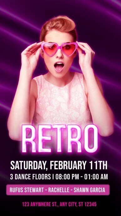 Modèle Retro Night Party | PosterMyWall