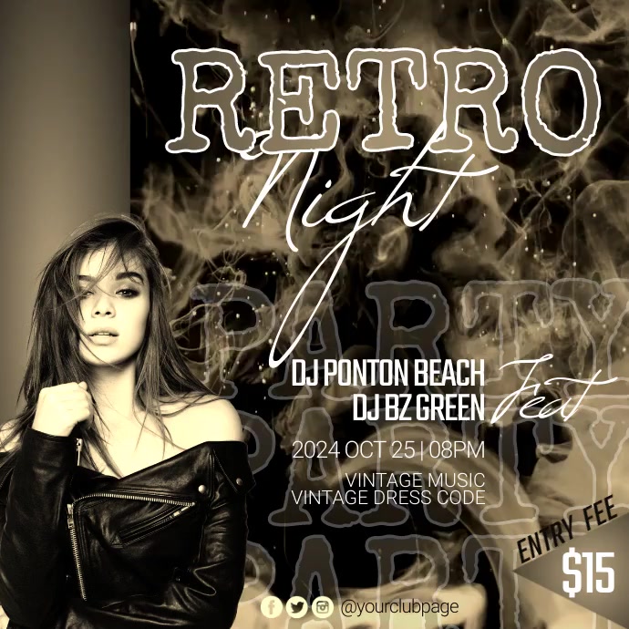 retro night party Template | PosterMyWall