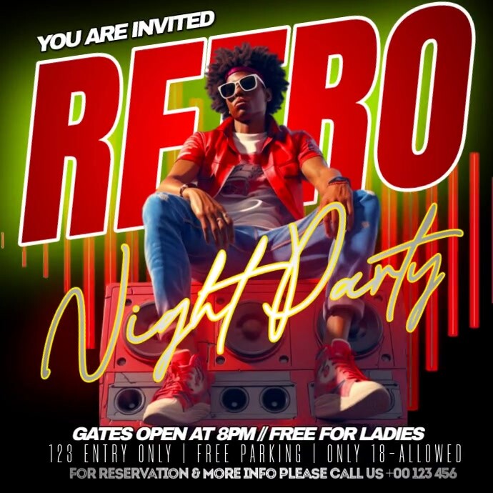 Plantilla de Retro night party | PosterMyWall