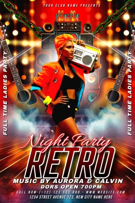 Copy of Retro Night Party Flyer | PosterMyWall