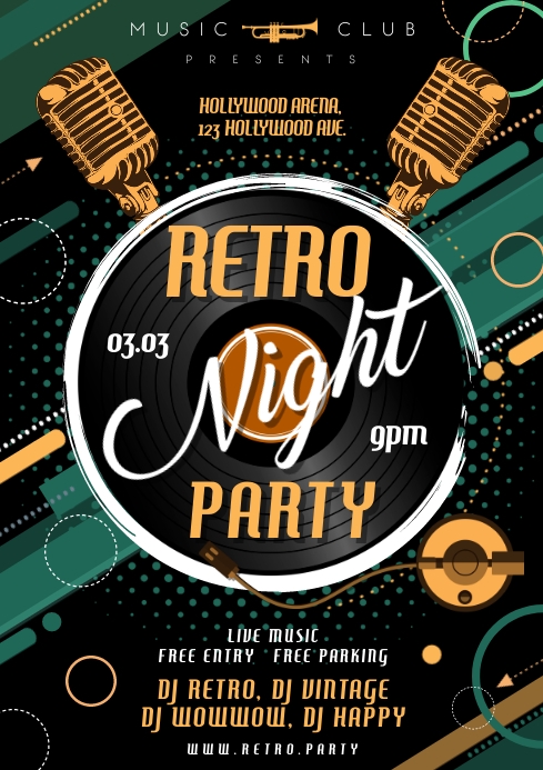 Copy of RETRO NIGHT PARTY POSTER | PosterMyWall