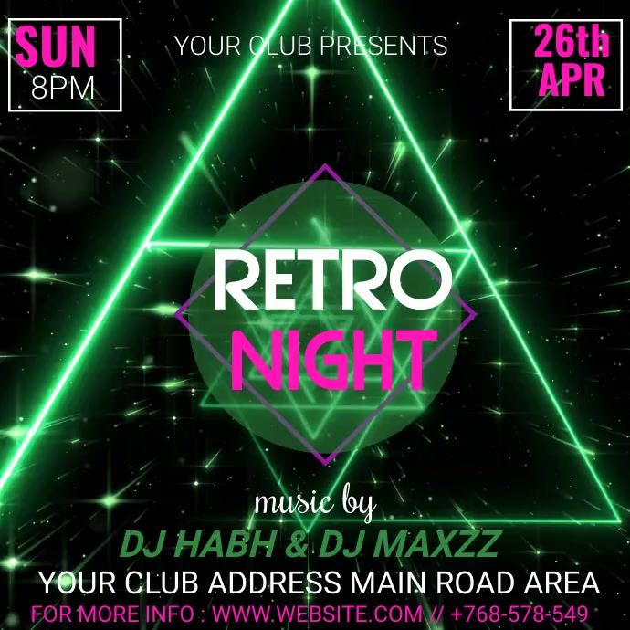 Plantilla de Retro night party template | PosterMyWall