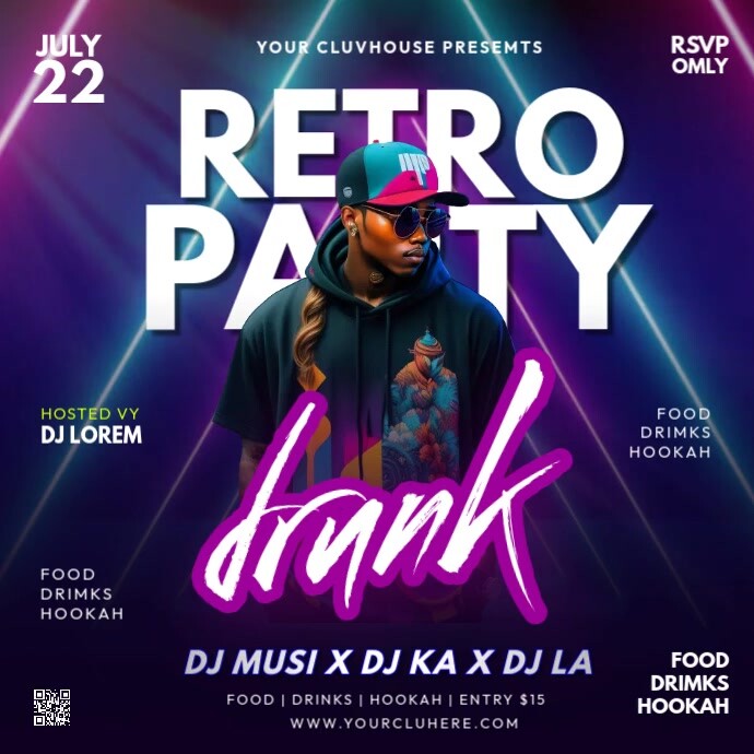 RETRO PARTY Template | PosterMyWall