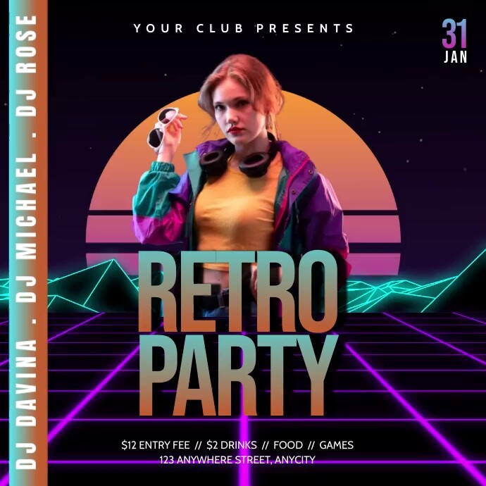 retro party Template | PosterMyWall