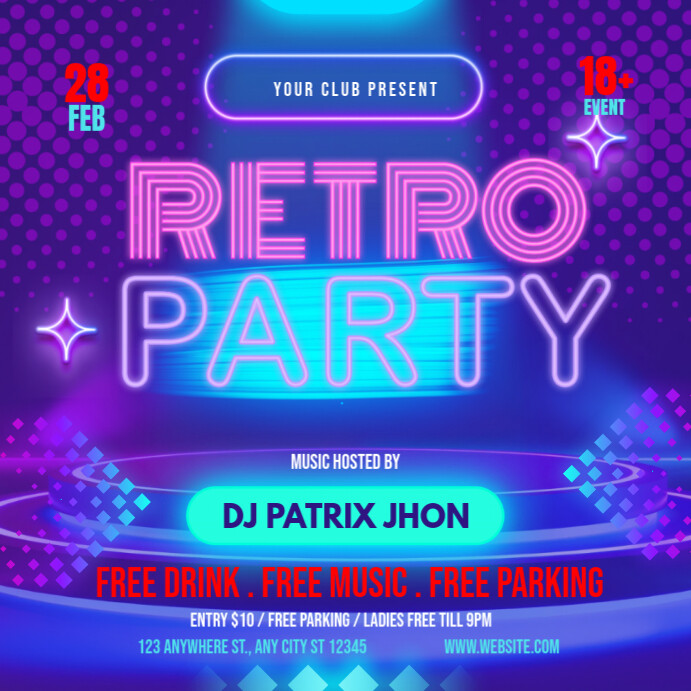 retro party Template | PosterMyWall