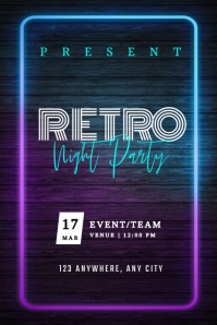 Retro Party Flyer Template | PosterMyWall