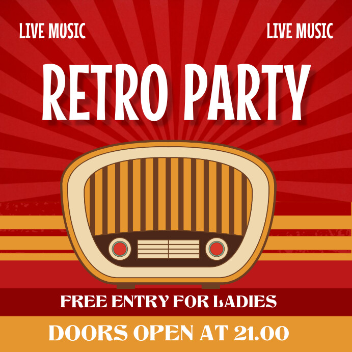 Retro Party Flyer Ads Template | PosterMyWall