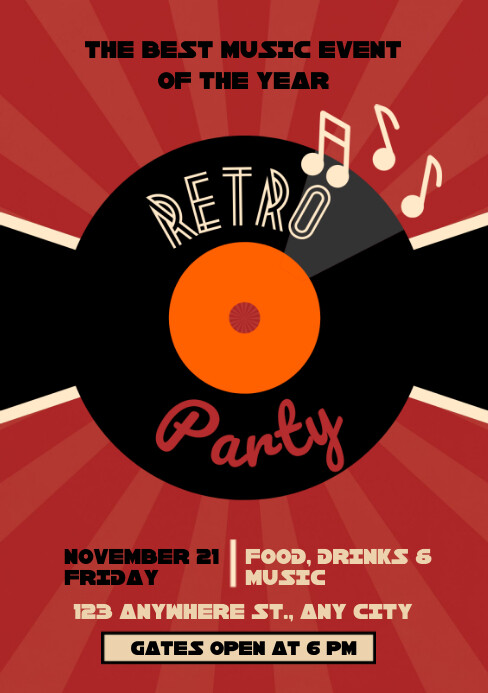 Plantilla de Retro Party Flyer | PosterMyWall