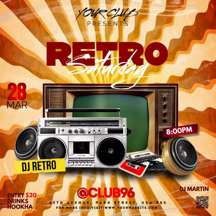 retro party flyer Template | PosterMyWall