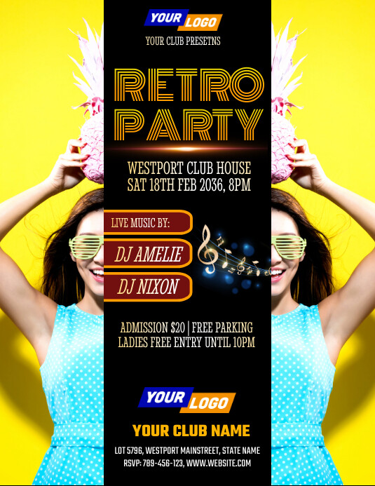 Retro party flyer design | PosterMyWall