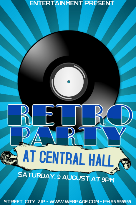 Modèle Brochure de Flyer Parti Rétro | PosterMyWall