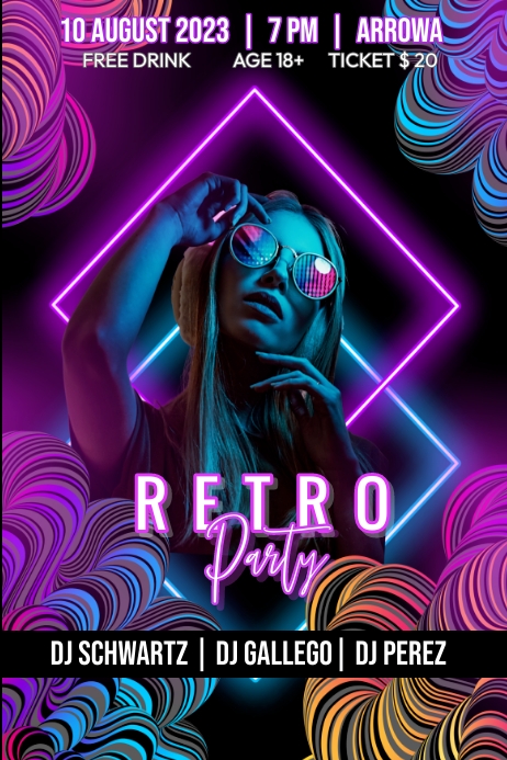 Plantilla de Retro party poster | PosterMyWall
