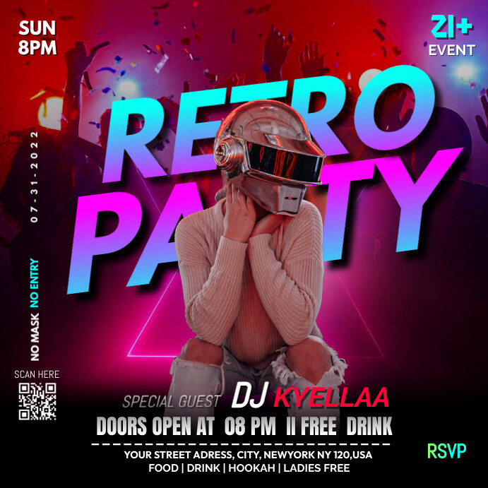 Retro Party Template | PosterMyWall