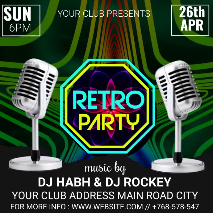 Copy of retro party template | PosterMyWall