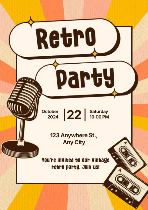 Plantilla de Retro Party Template | PosterMyWall