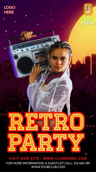 Retro Party Video Template | PosterMyWall