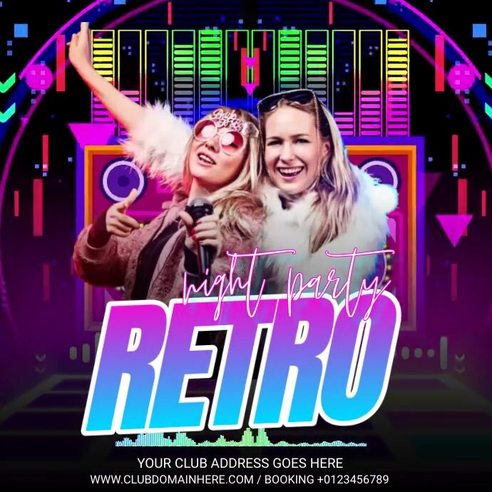 Retro Party Video Template | PosterMyWall