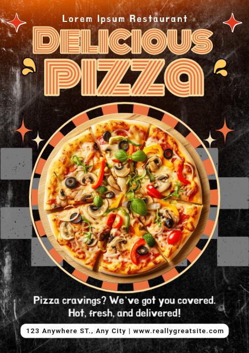 Retro Pizza Promotion Flyer Template | PosterMyWall