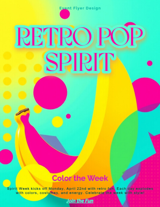 Retro pop spirit week flyer template | PosterMyWall