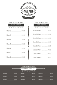 Retro Restaurant Menu Template | PosterMyWall