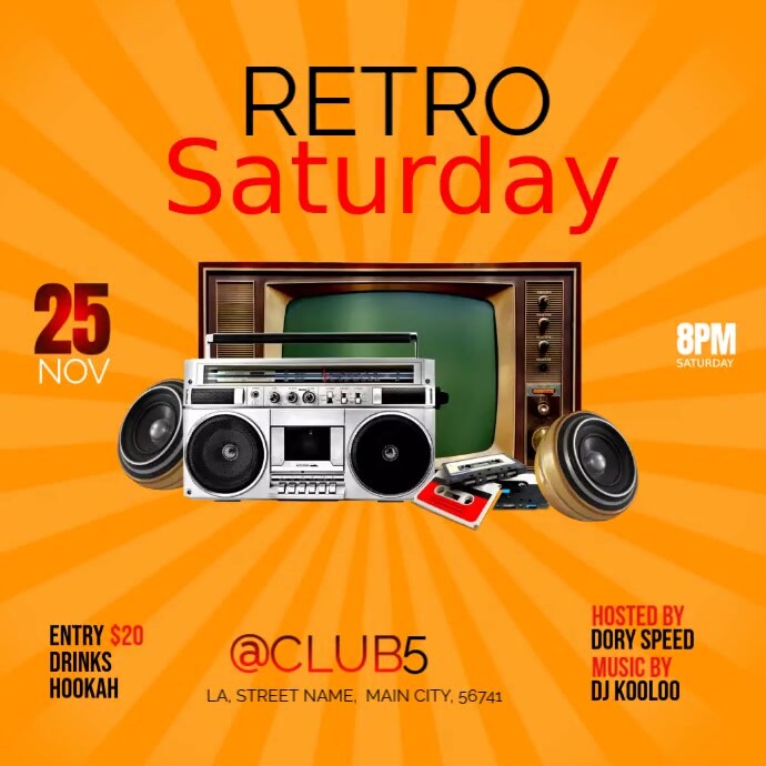 Retro Saturday Concert Template | PosterMyWall