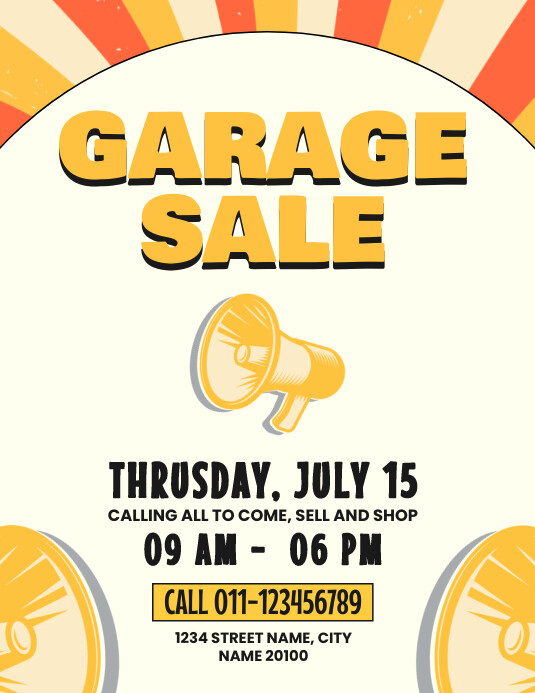 Modèle Retro Simple Garage Sale Advertisement Flyer | PosterMyWall